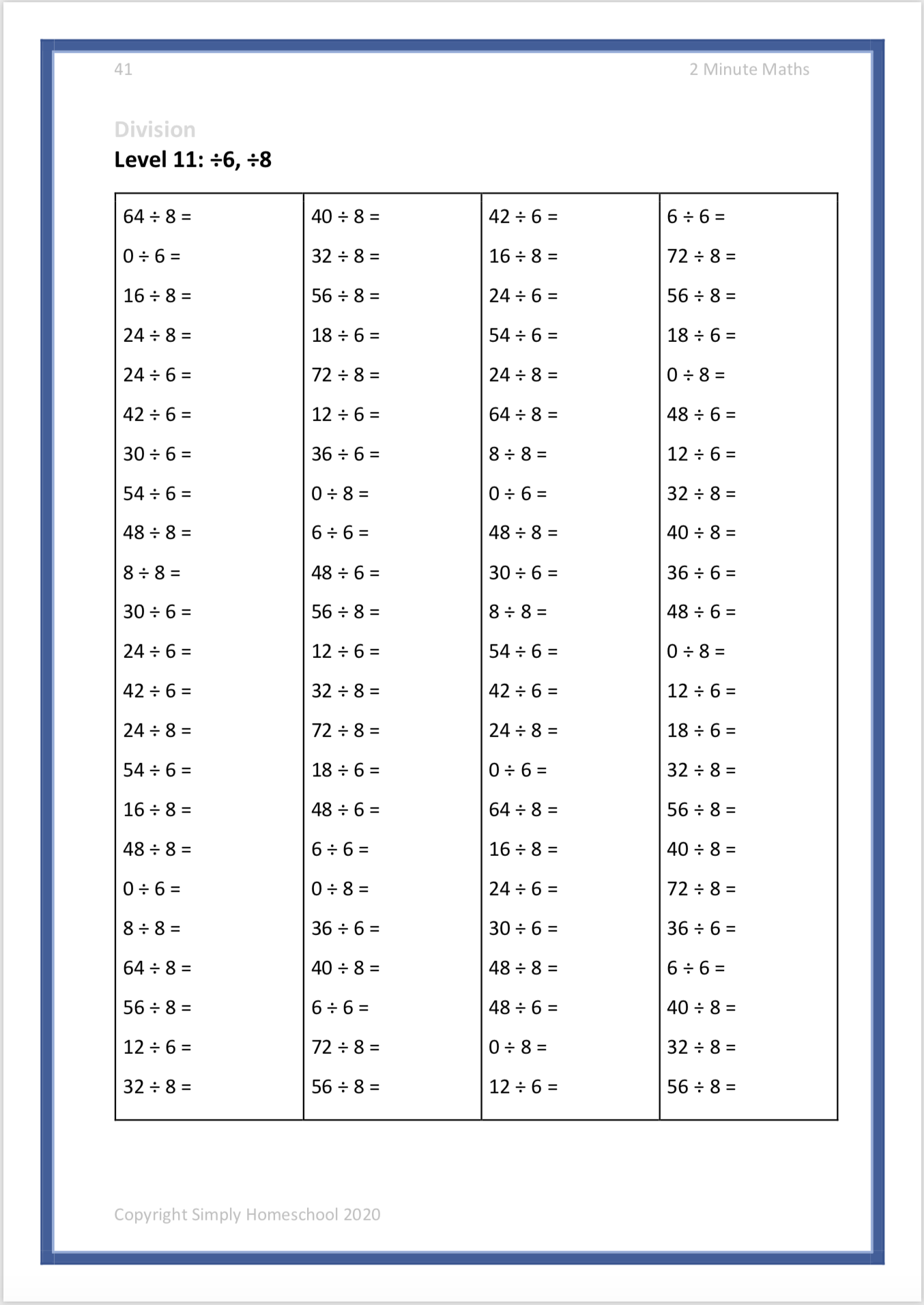 Simply Homeschool | 2-Minute Maths ebook